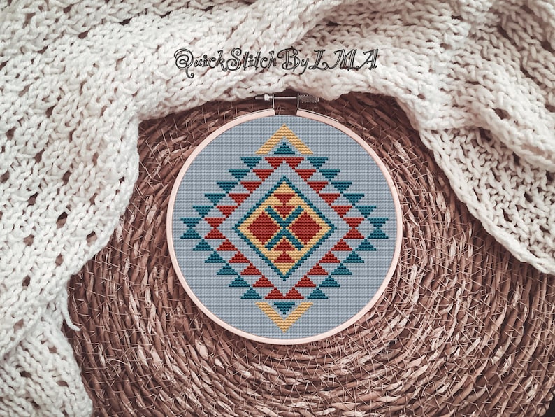 Aztec Cross Stitch Pattern PDF Instant Download, Ethnic Geometric ...