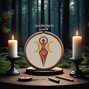 Wiccan Spiral Goddess Cross Stitch Pattern Instant Download PDF, Witchy ...