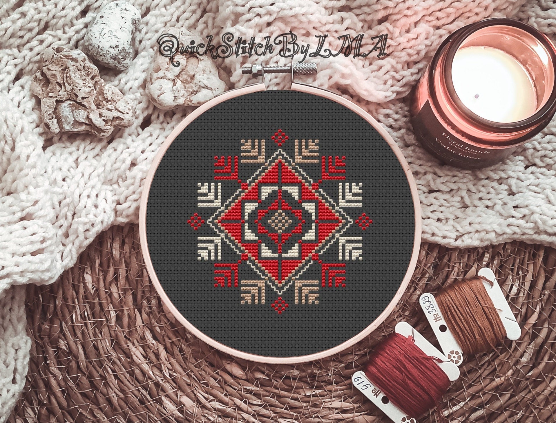 Palestinian Cross Stitch Pattern PDF, Folk Geometric Sampler, Ethnic ...