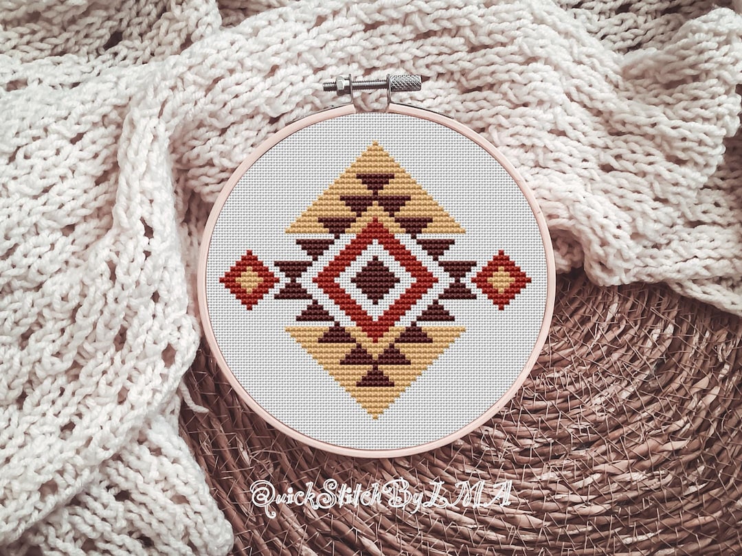 Aztec Cross Stitch Pattern PDF Instant Download, Ethnic Geometric ...