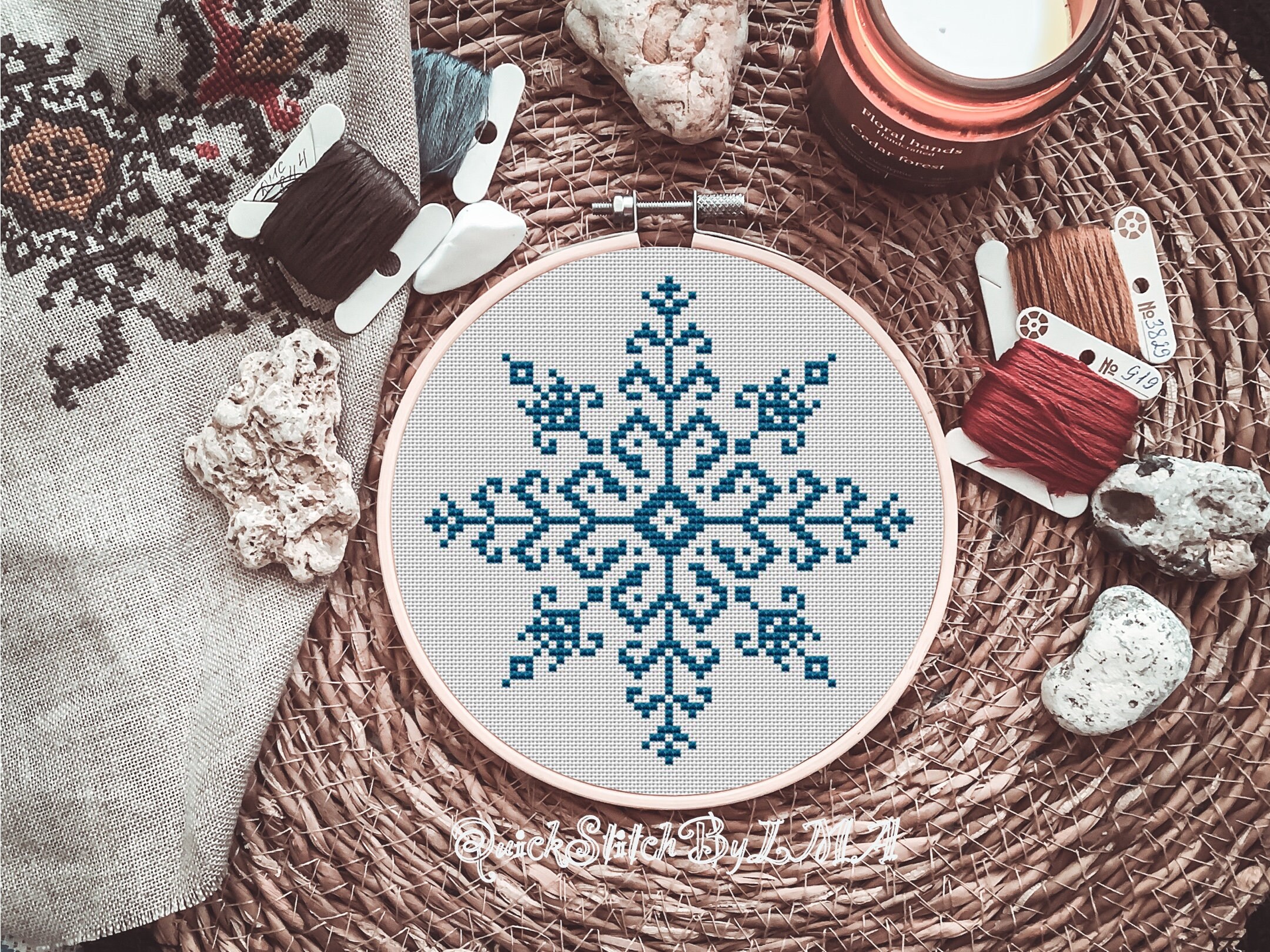 Snowflake Cross Stitch Pattern Instant Download PDF, Winter Cross ...