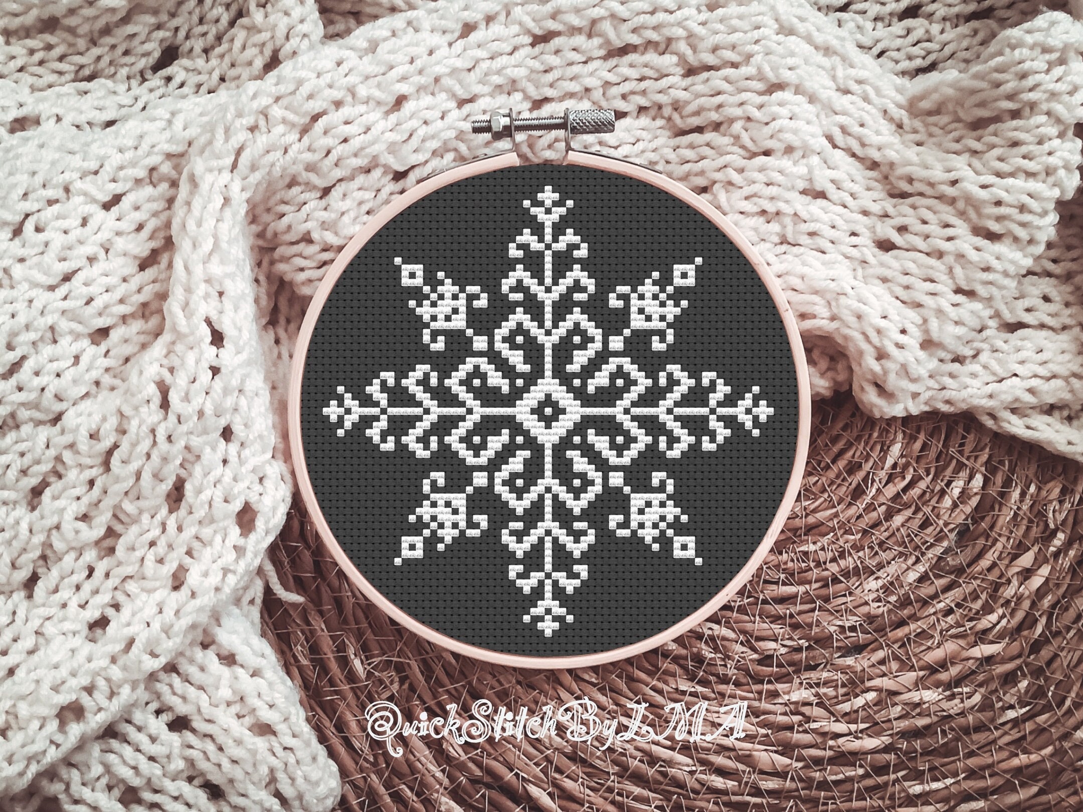 Snowflake Cross Stitch Pattern Instant Download PDF, Winter Cross ...