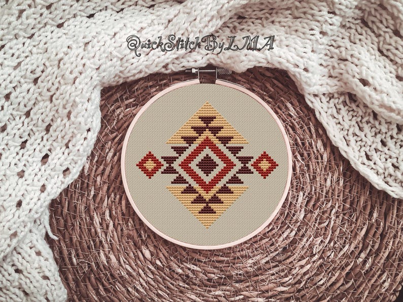 Aztec Cross Stitch Pattern PDF Instant Download, Ethnic Geometric ...