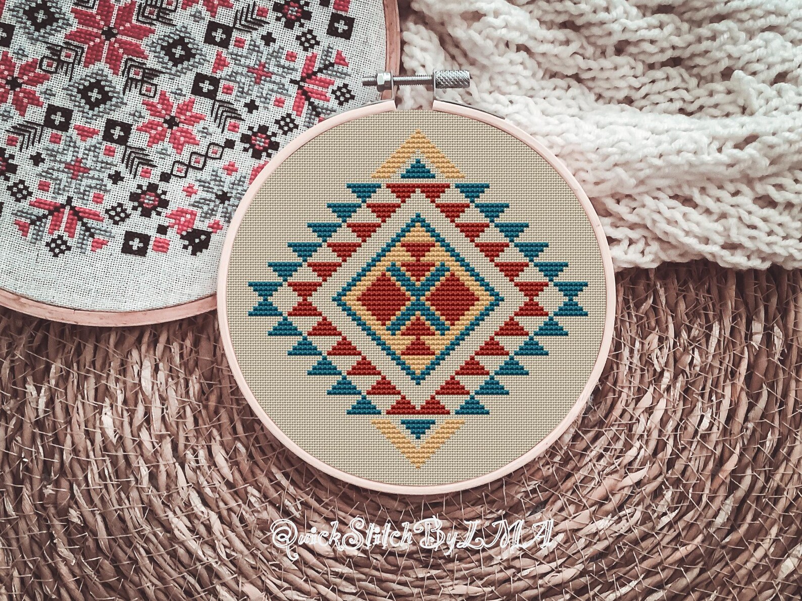 Aztec Cross Stitch Pattern PDF Instant Download, Ethnic Geometric ...