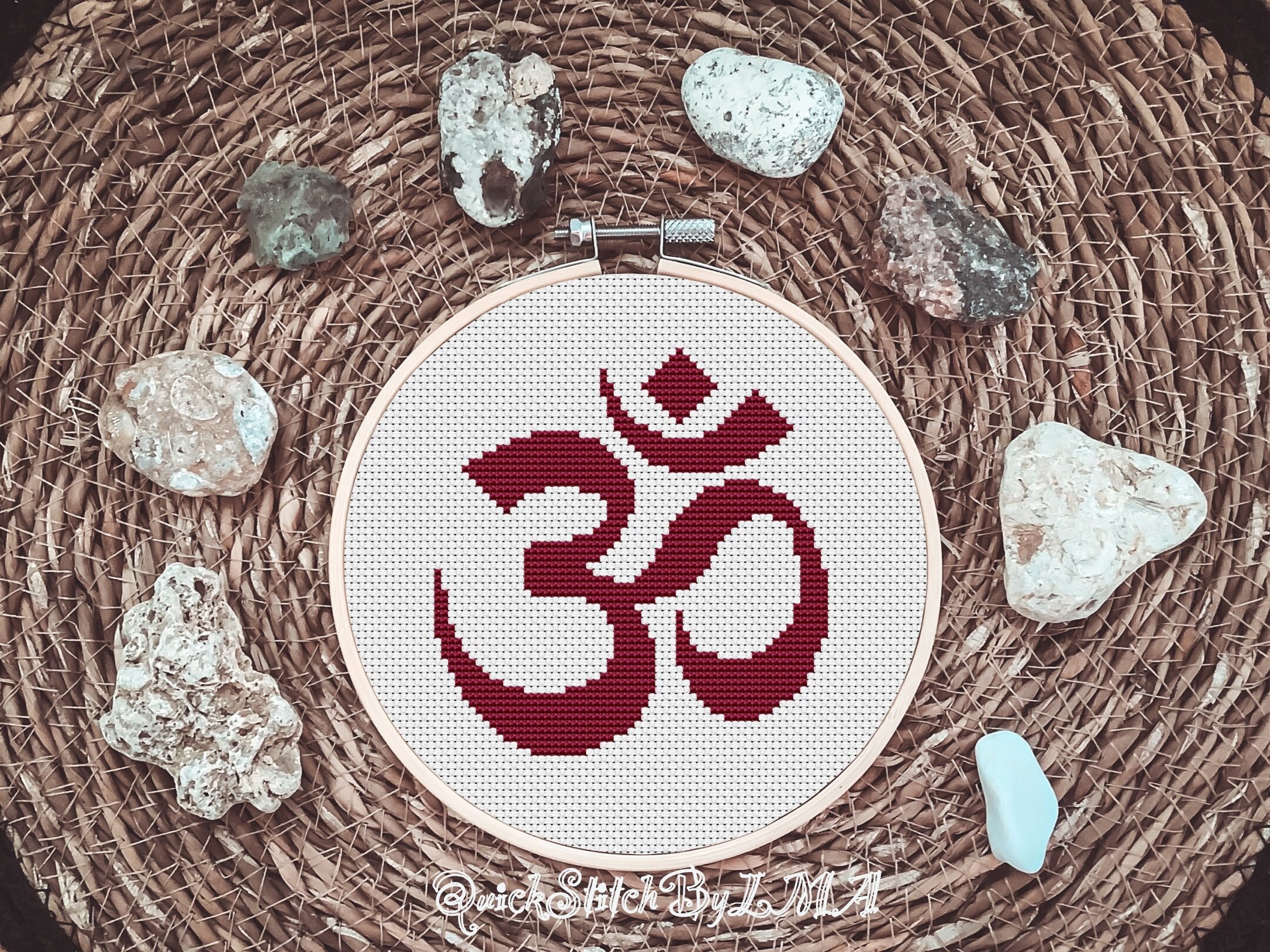 Om Symbol Cross Stitch Pattern, Small Cross Stitch for Beginners, Easy ...