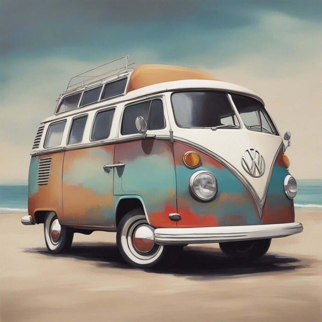 VW Camper Retro - 10 Digital Print - Etsy