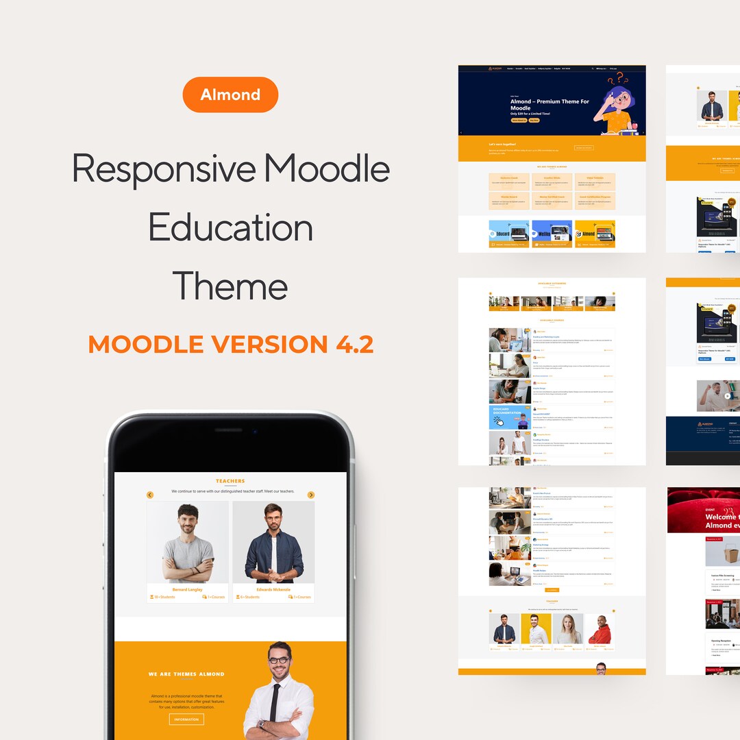 Almond Moodle Theme for Education Moodle Version 4.2 - Etsy