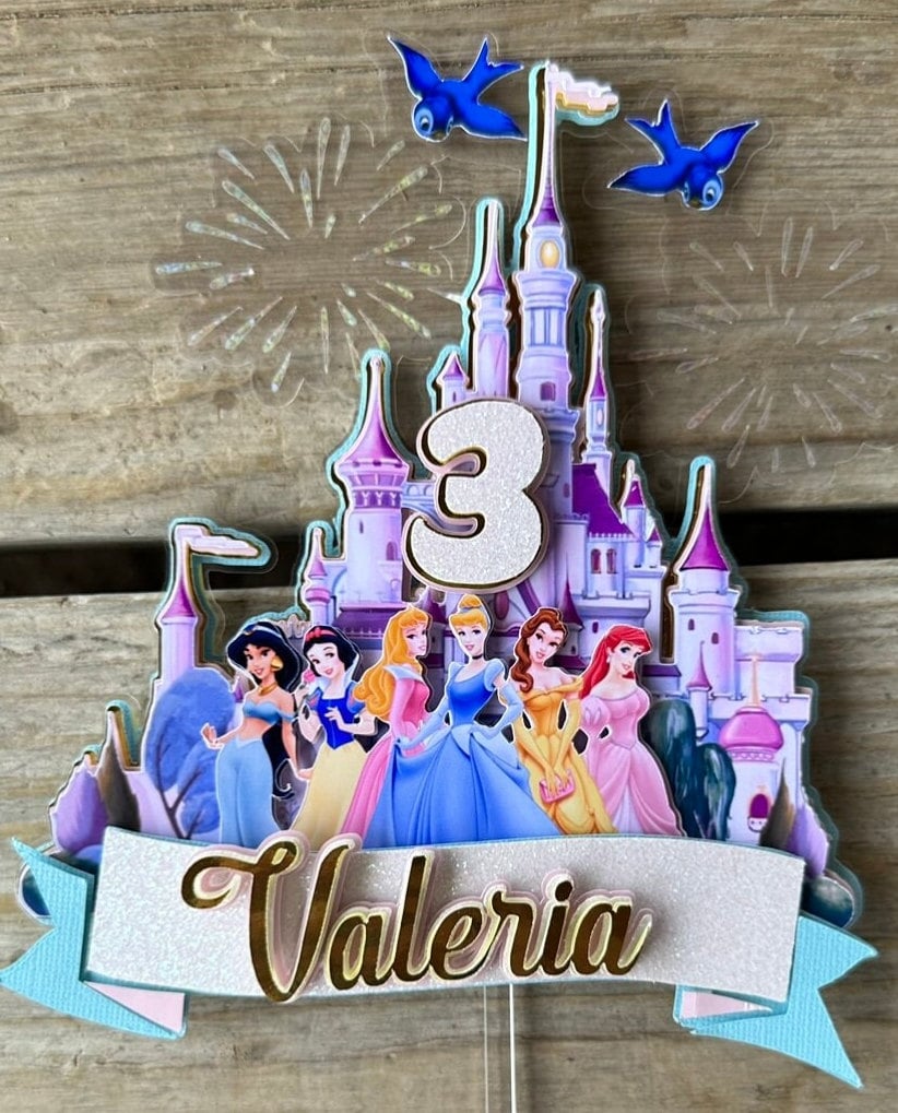 Princess Cake Topper Castle Princess Birthday Disney Princess Birthday ...