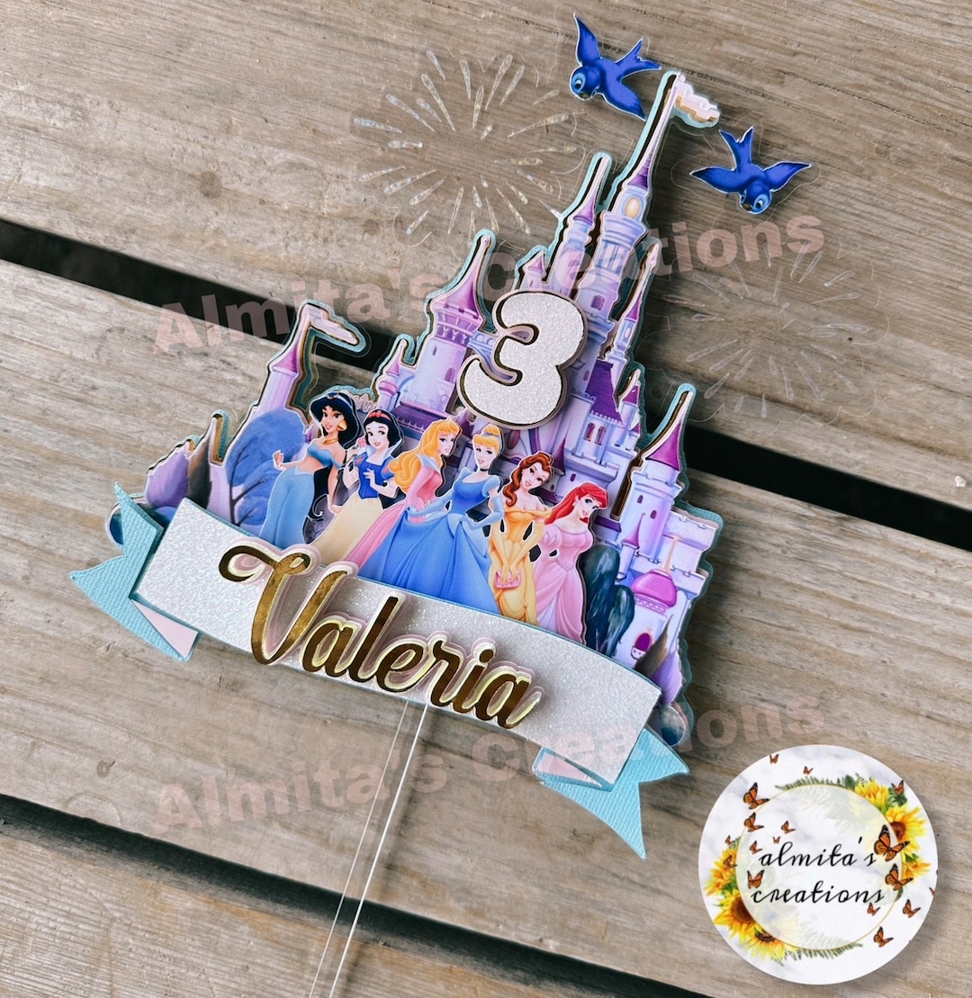 Princess Cake Topper Castle Princess Birthday Disney - Etsy