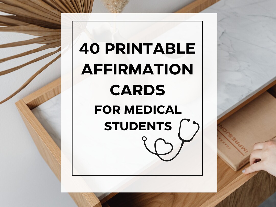 Affirmation Cards for Medical Students 40 Affirmation Cards - Etsy