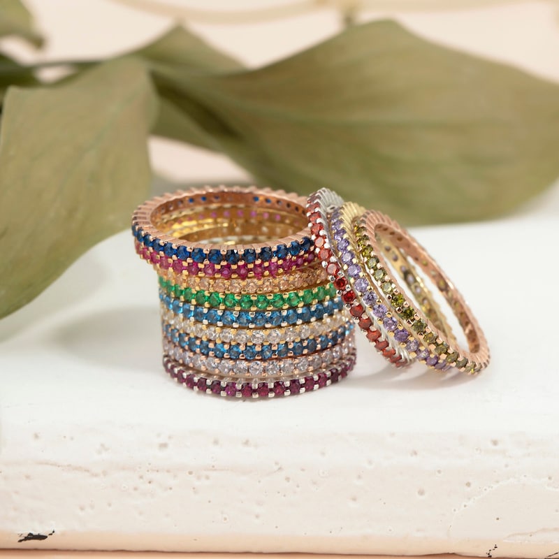 Stackable Birthstone Rings - Etsy