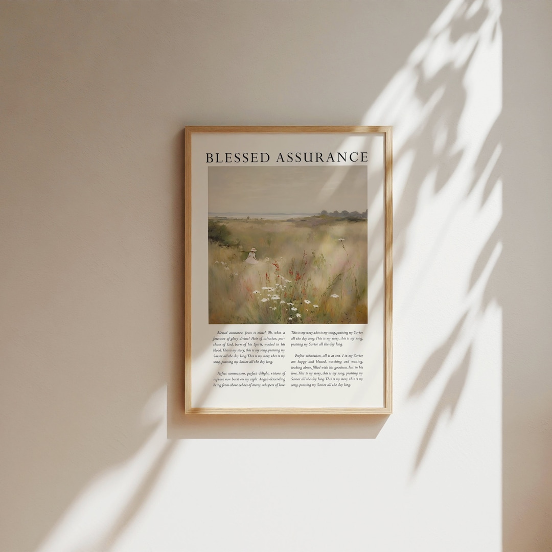 Blessed Assurance Hymn Print: Vintage Christian Wall Art (digital ...