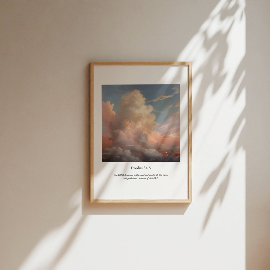 The Lord Descended the Cloud, Exodus 34:5, Vintage Cloud, Jesus Art ...
