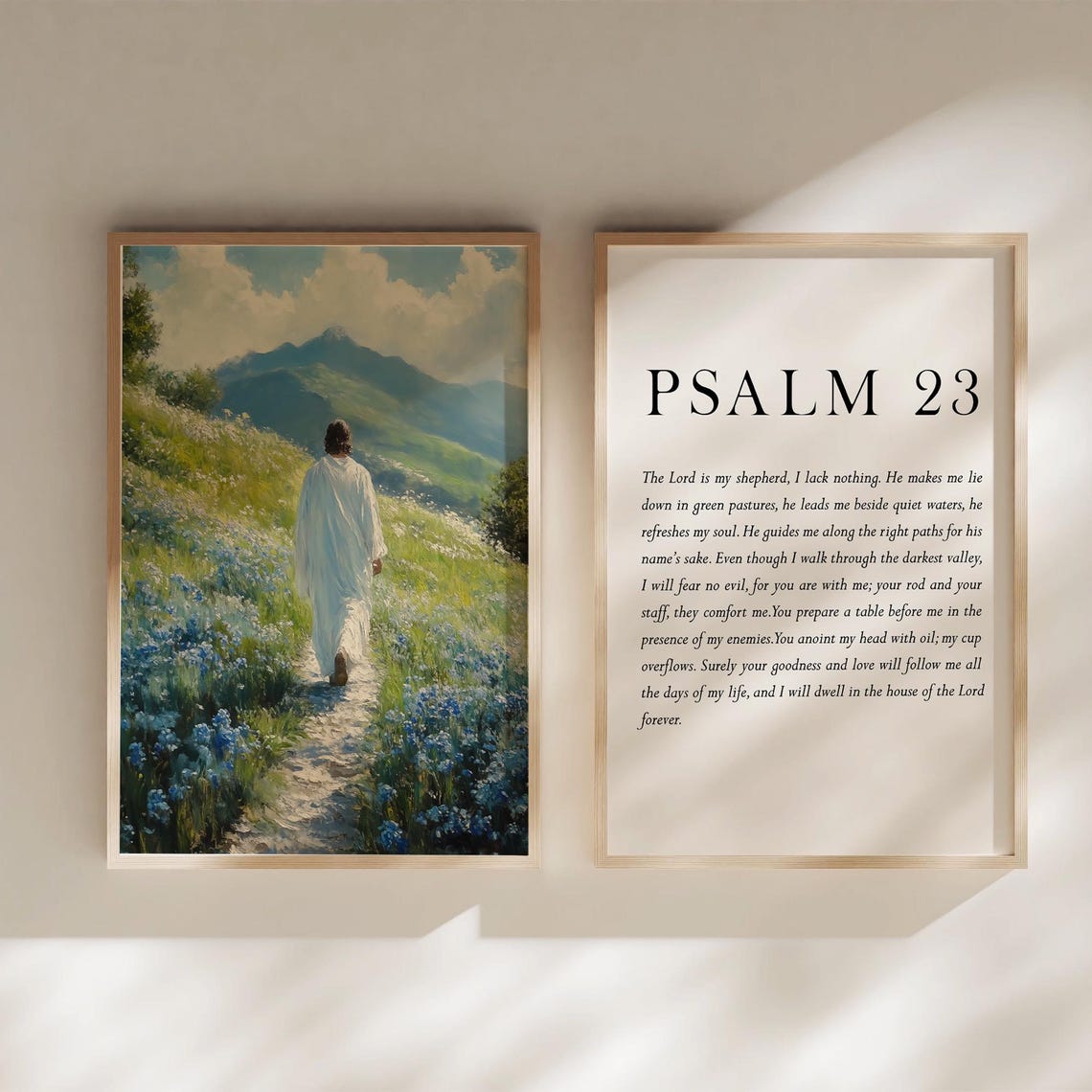 Psalm 23 Vintage Bible Verse Print: Christian Gallery Bundle (digital ...