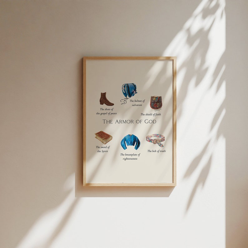 Vintage the Armor of God Wall Decor, Vintage Aesthetic Christian Poster ...