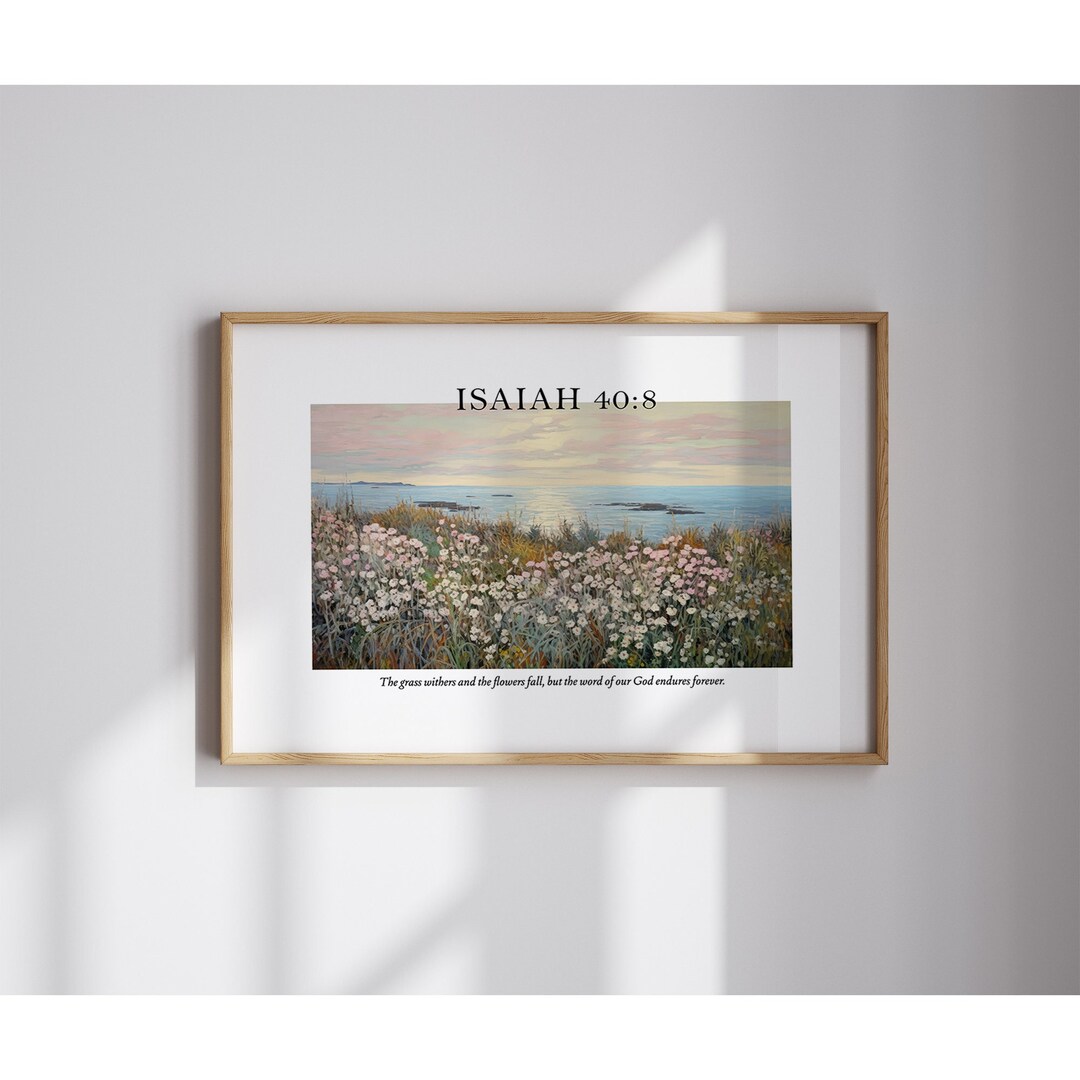 Isaiah 40:8 Vintage Flower Printable, Wild Flower Painting, Bible Verse ...