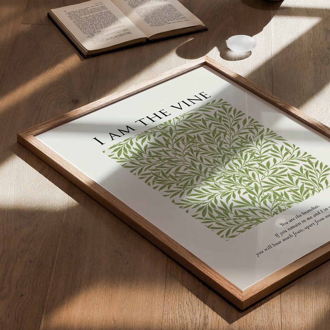 I Am the Vine Print, Modern Christian Scripture Art, Vintage Bible ...