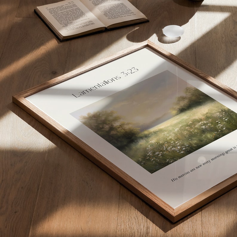 His Mercies Are New Every Morning Modern Christian Wall Art, Vintage ...