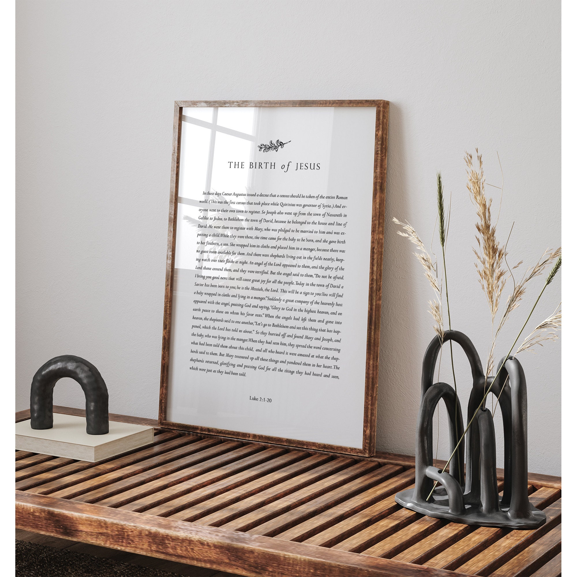 Luke 2:1-20 the Birth of Jesus Christ Bible Verse, Christian Christmas ...