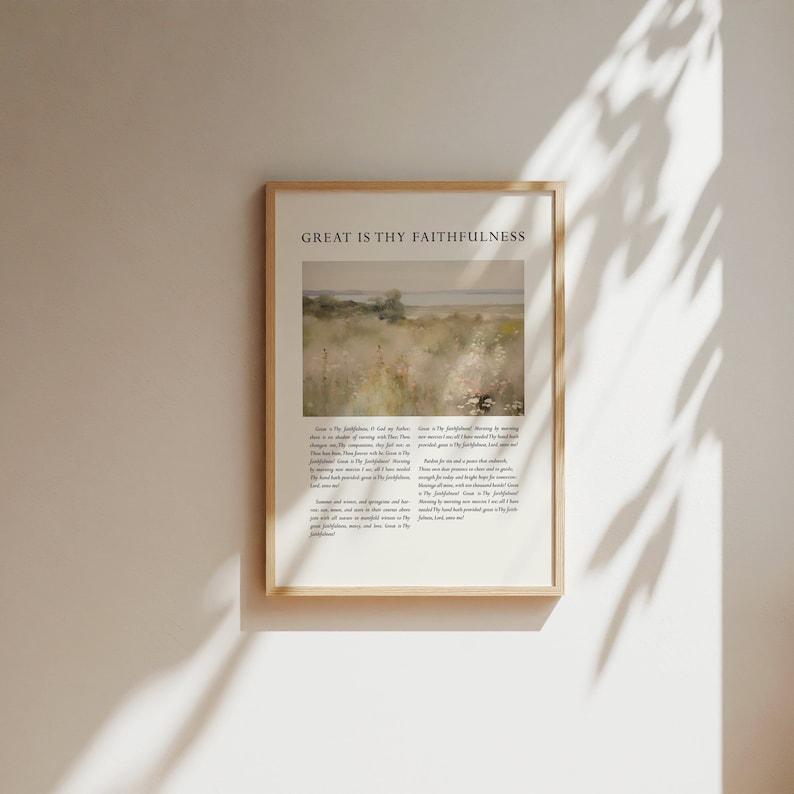 Great is Thy Faithfulness PRINTABLE, Christian Hymn Lyrics Wall Art ...