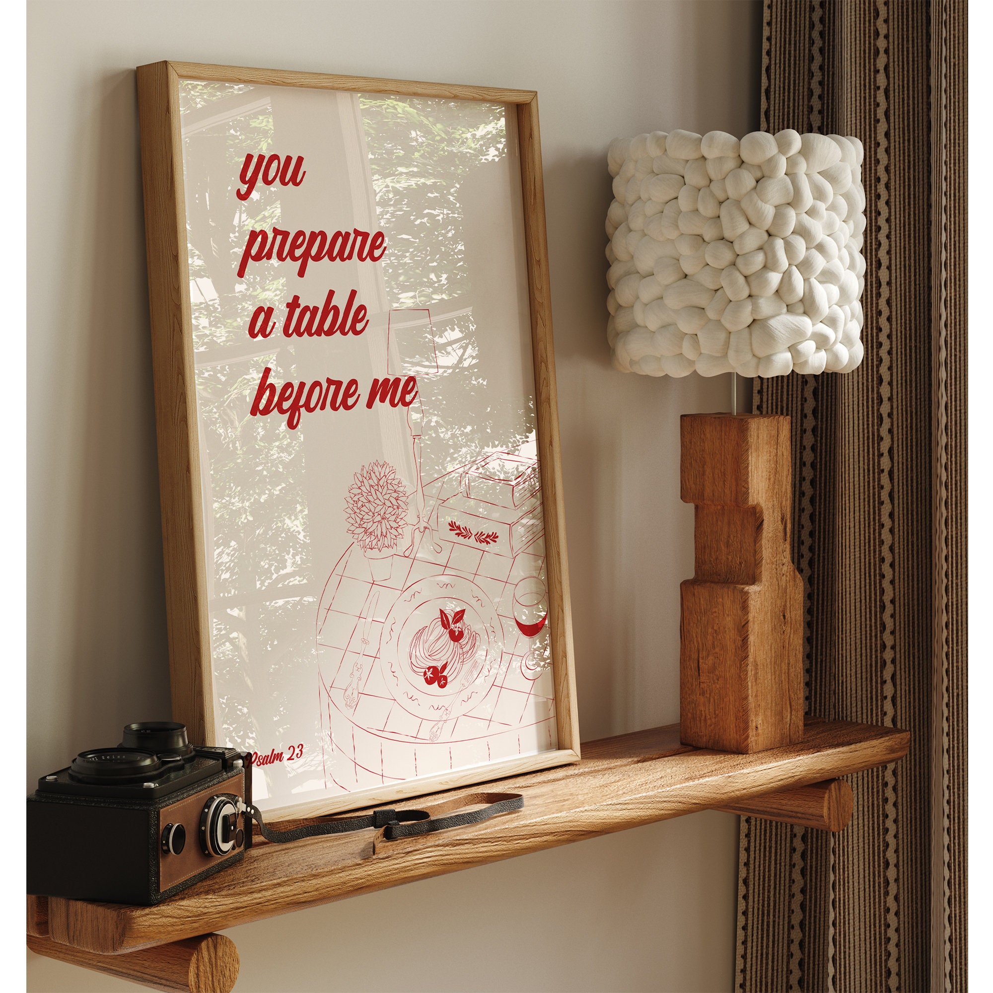 Prepare a Table Before Me, Psalm 23 Modern Christian Wall Art, Trendy ...