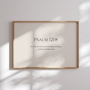 Psalm 121:8 Digital Print, Modern Christian Bible Verse Wall Art ...
