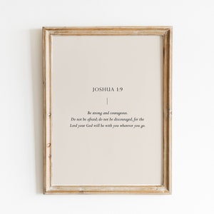 Vintage Bible Verse Gallery Wall Art Bundle, Be Strong and Courage ...