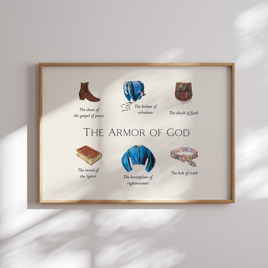 Vintage the Armor of God Wall Decor, Aesthetic Christian Spiritual ...
