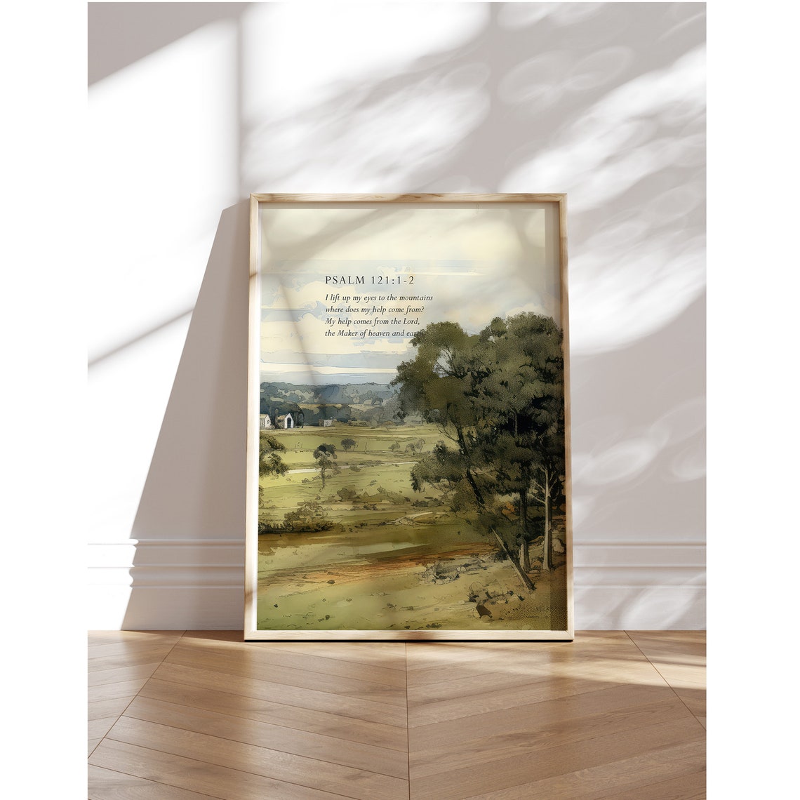 Psalms 121 Bible Verse Wall Art Set of 2 , Vintage Scripture Print ...