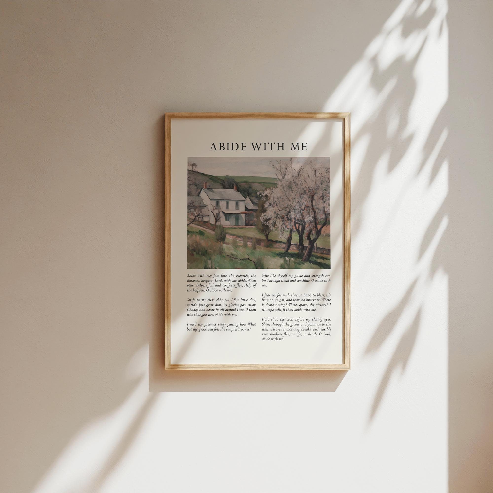 Abide With Me Vintage Christian Hymn Print, Digital Bible Verse Wall ...