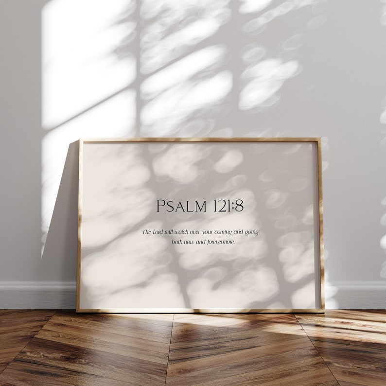 Psalm 121:8 Digital Print, Modern Christian Bible Verse Wall Art ...