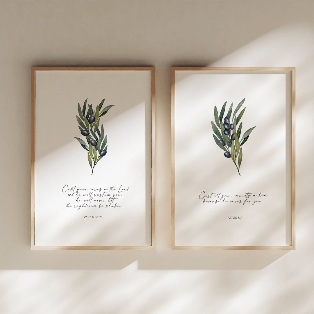Olive Branch Bible Verse Print: Modern Christian Wall Art (digital ...