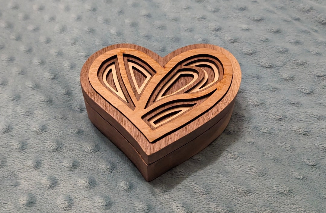 Heart Shaped Wood Jewelry Box - Etsy