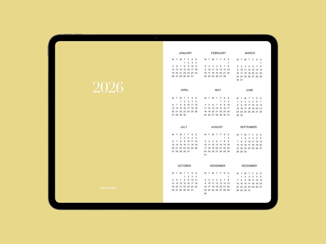 HYPERLINKED DIGITAL PLANNER (monday Start / Mustard Color) - Etsy