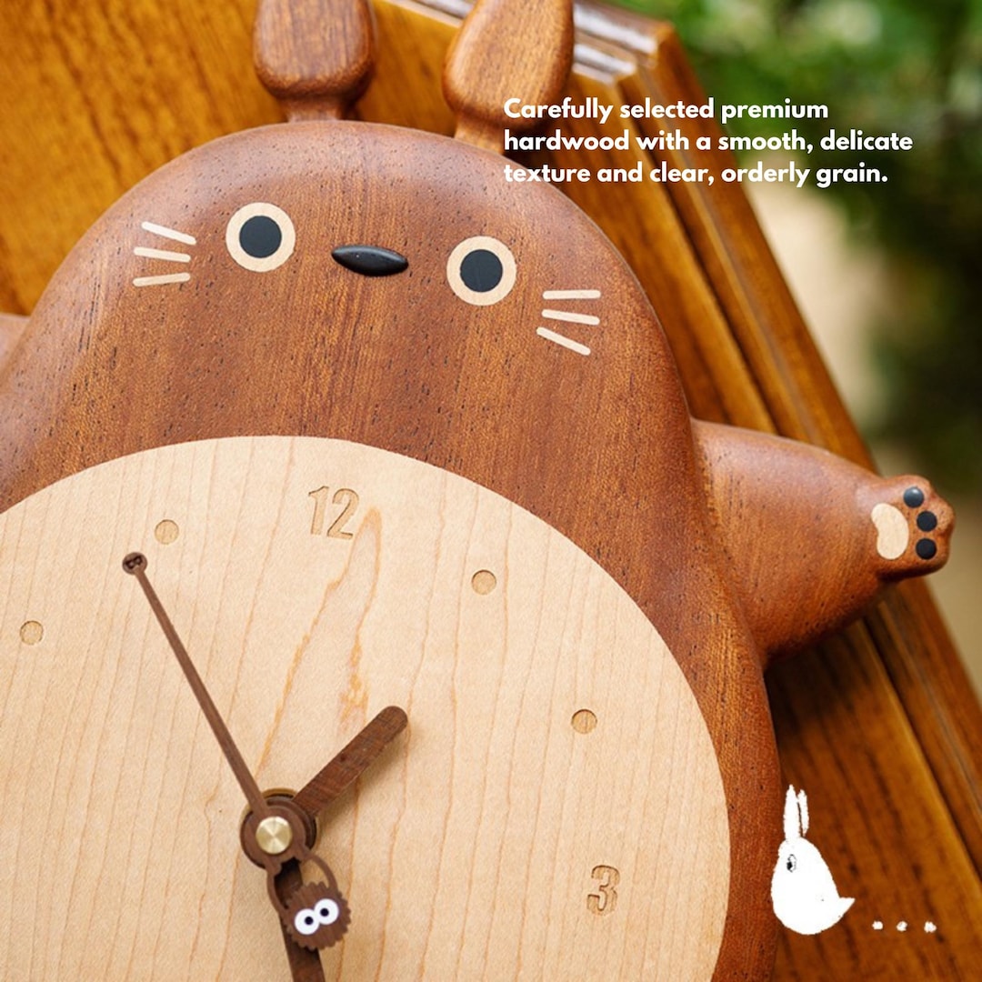 Totoro Wooden Wall Clock: Kawaii Nursery Decor, Home Gift - Etsy