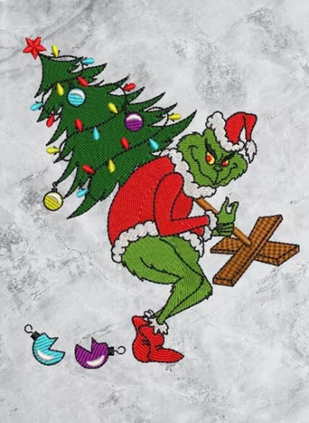 Grinch Machine Embroidery Design Grinch Christmas Tree - Etsy Canada