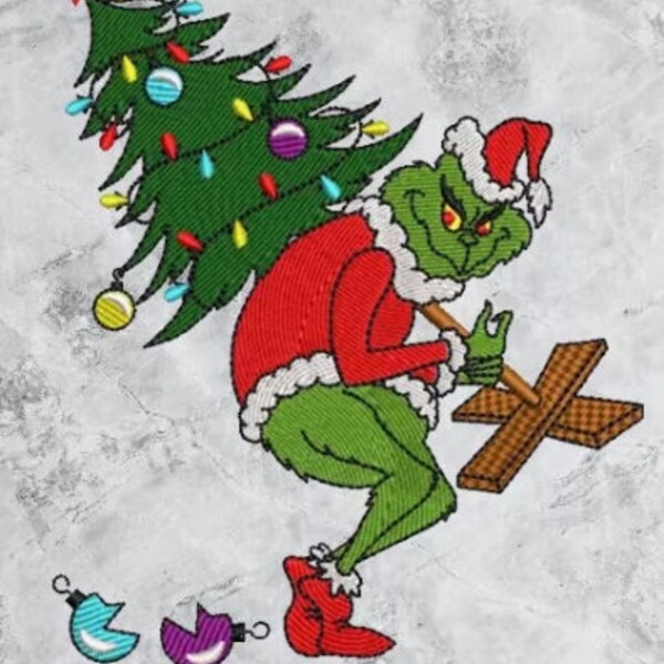 Grinch Embroidery Design - Etsy