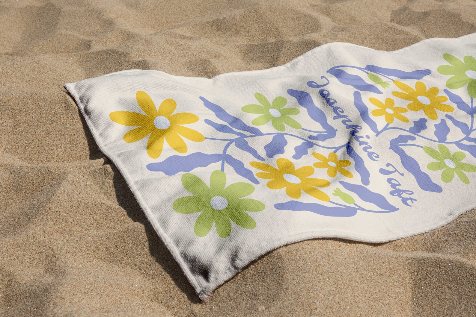 Vintage Floral Print Beach Towels, Retro Beach Towels, 70s Groovy Style ...