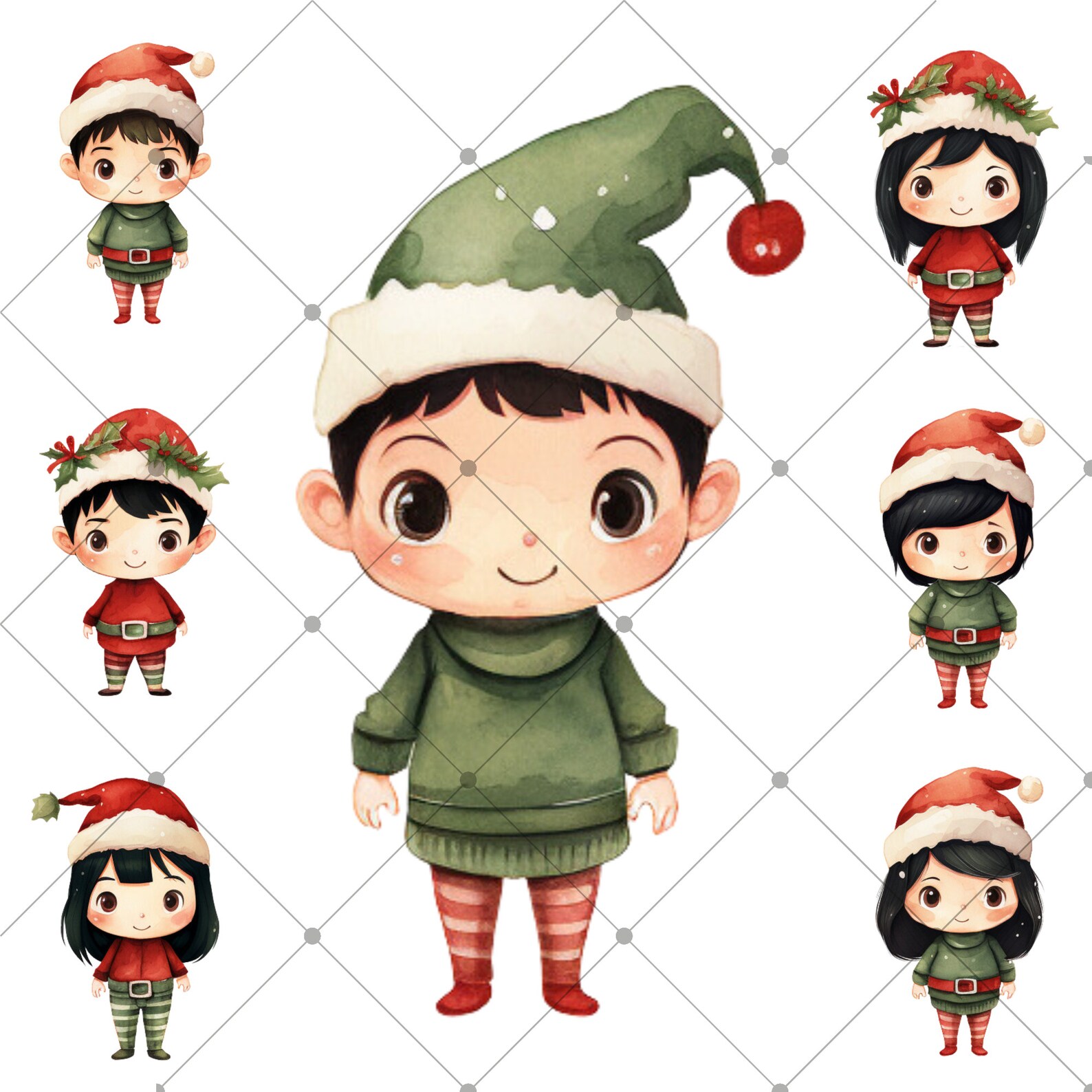 35 Cute Christmas Elves Clipart | Elf Clip Art PNG, Cartoon Xmas Elves ...