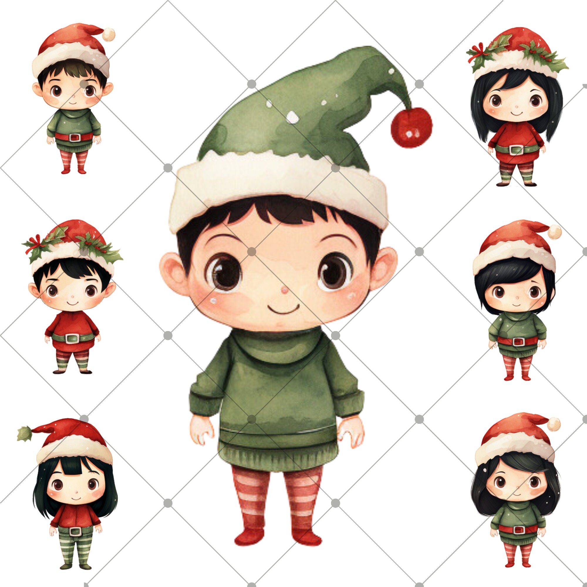 35 Cute Christmas Elves Clipart | Elf Clip Art PNG, Cartoon Xmas Elves ...