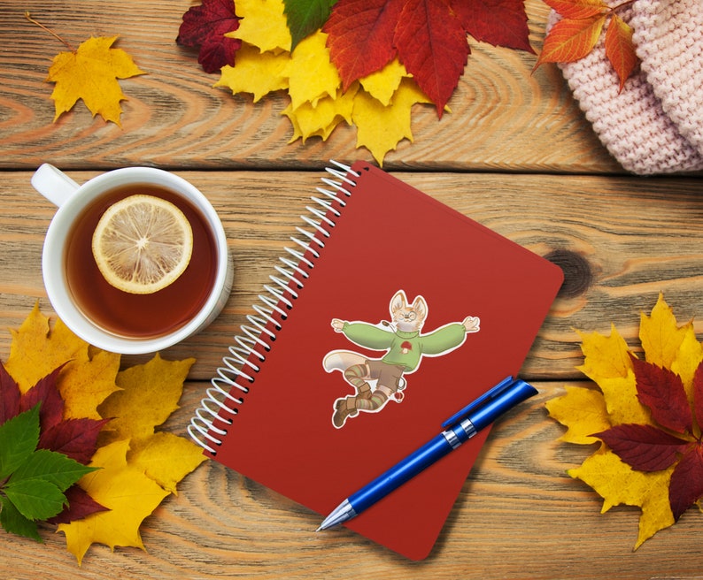 Autumn Fox Furry Stickers Cute uv/water/weather Resistant Durable Vinyl ...