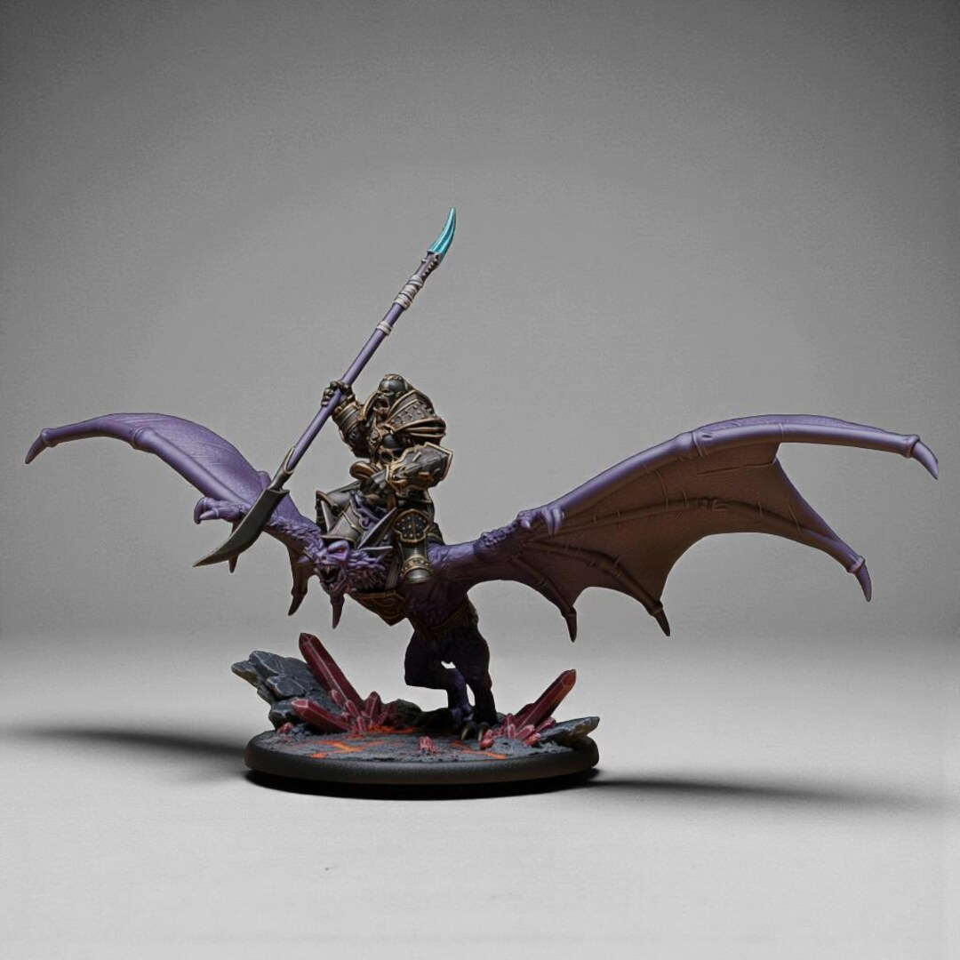 Figurine Wargame Orc Army Bat Rider - Base 51 Mm - Etsy
