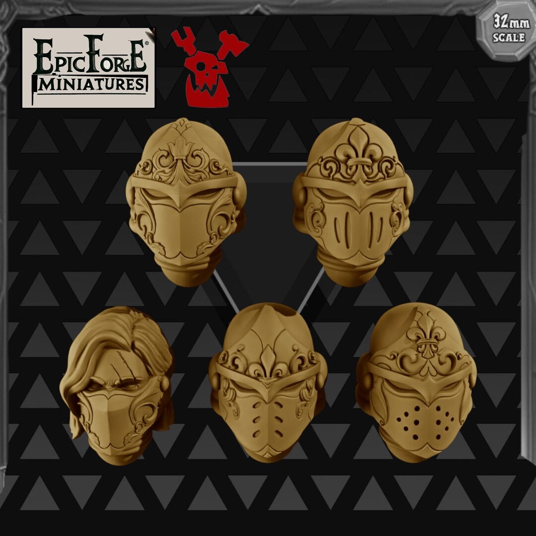 Kitbashing Pack X5 War Sisters Head Bits "valiant Heart" - 32 Mm / Epic ...