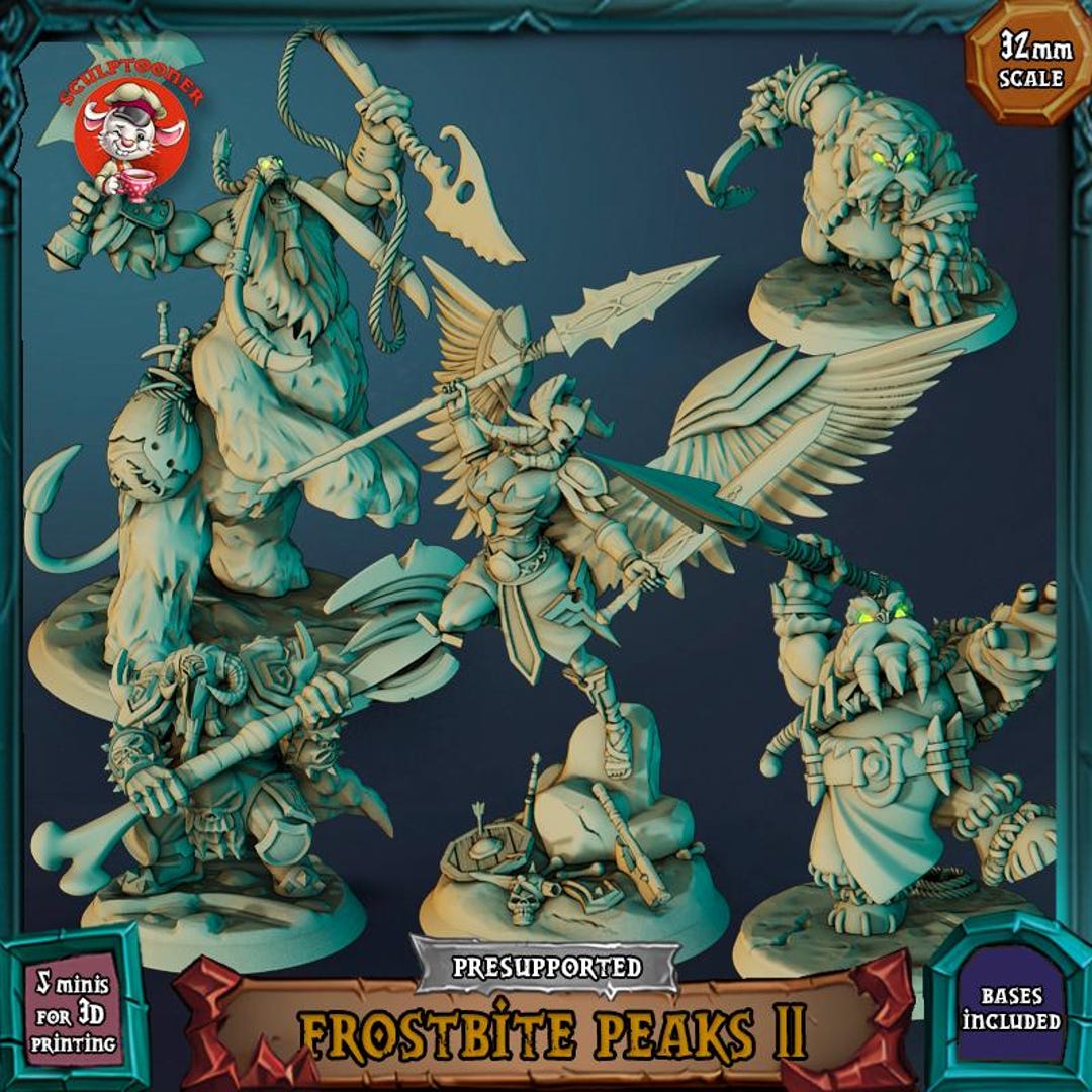 Dnd Warcraft Frostbite Peaks Miniatures - 32mm / Epic Forge Miniatures ...