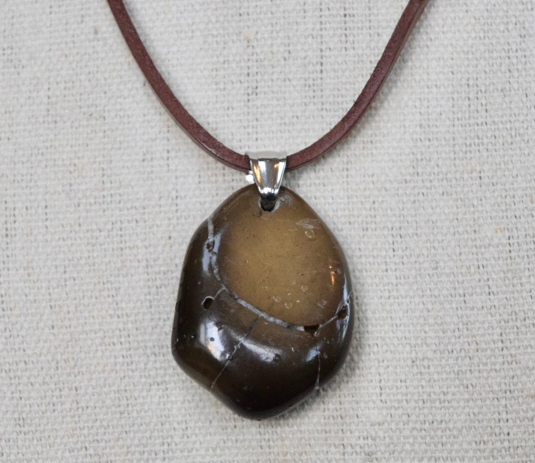 Septarian Nodule Lightning Stone on Suede Cord 8 Inches - Etsy