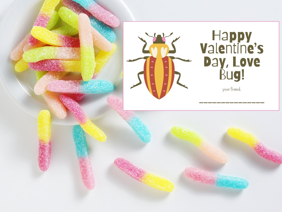 Love Bug Valentines Card, Kids Valentine Gift Tag, Classroom Valentine ...