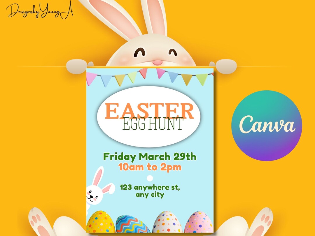 Editable Easter Flyer, Customizable Easter Invite, Easter Egg Hunt ...