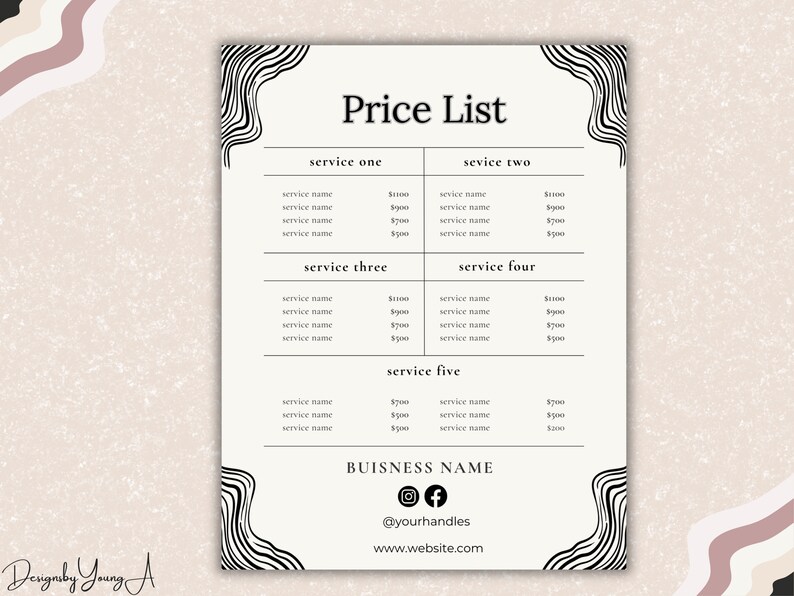 Price List Editable Template, Price List Flyer Canva, Business Price ...