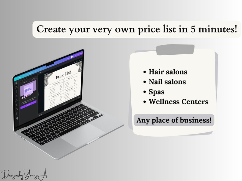 Minimal Price List Editable Template, Price List Flyer Canva, Business ...