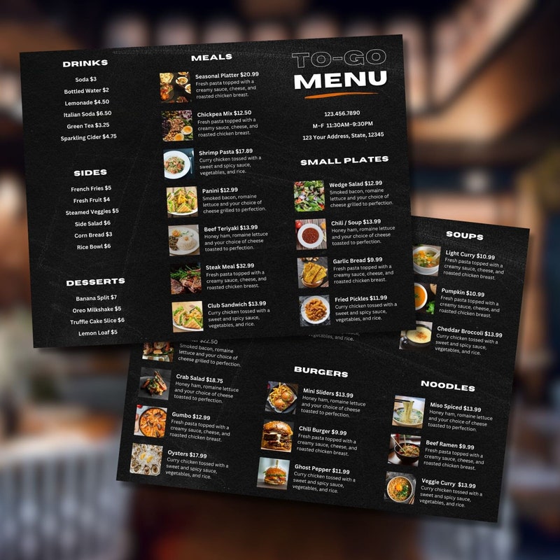 Custom Menu Simple - Etsy